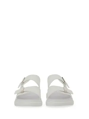 Alexander McQueen Hybrid Double Buckle" Sandal - Silver