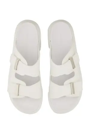 Alexander McQueen Hybrid Double Buckle" Sandal - Silver