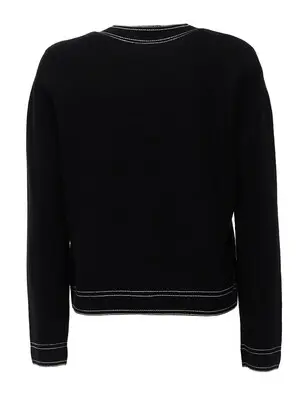 Tory Burch Topstitched Cardigan - Black
