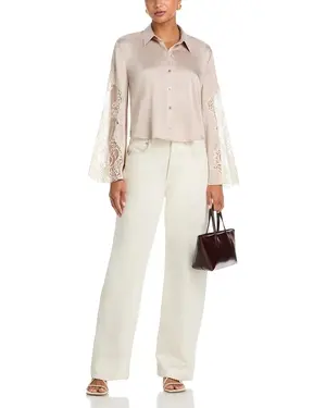 L'Agence Capri Lace Sleeve Blouse