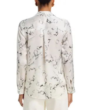 L'Agence Tyler Silk Printed Blouse