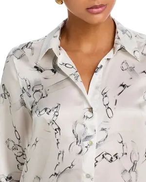 L'Agence Tyler Silk Printed Blouse