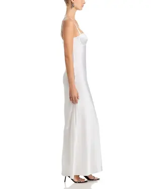 L'Agence Sayla Silk Maxi Dress - White