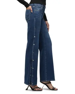 Hudson Jeans Rosie High-rise Wide Leg Jeans - Deep Ray