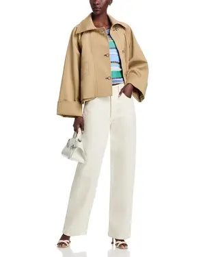 PATOU Oversized Cropped Parka - Sand