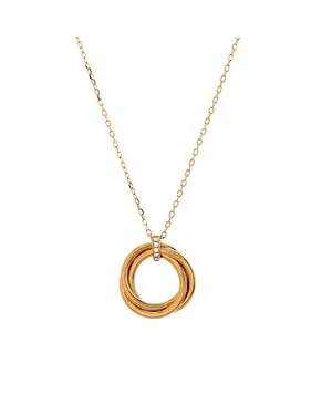 CARTIER Trinity Pendant Necklace 18k Rose With Diamonds - Gold