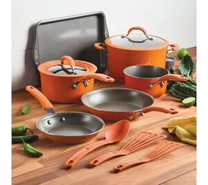RACHAEL RAY Cook + Create Aluminum 11pc Cookwar E Set, Orange