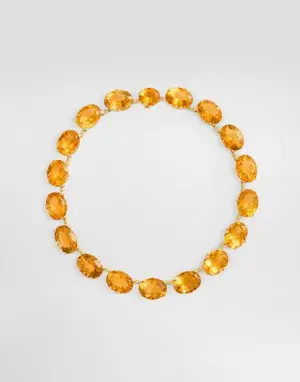 Dolce & Gabbana Anna Necklace With Citrines And Diamonds - Yellow Gold