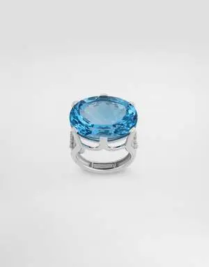Dolce & Gabbana Anna Ring In 18kt Gold With Topaz And Diamonds - White