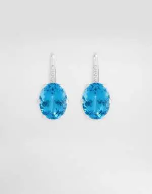 Dolce & Gabbana Anna Earrings In 18-carat Gold With Topazes And Diamonds - White
