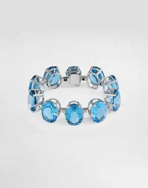 Dolce & Gabbana Anna Bracelet In 18-carat Gold With Topazes And Diamonds - White