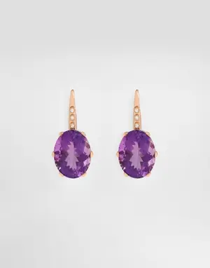 Dolce & Gabbana 18-carat Gold Amethyst And Diamond Earrings - Red