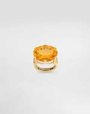 Dolce & Gabbana Anna Ring In 18-carat Gold With Citrine And Diamonds - Yellow Gold