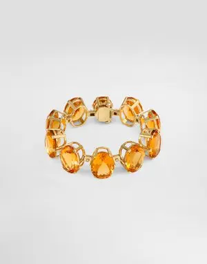 Dolce & Gabbana Anna Bracelet In 18-carat Gold With Citrines And Diamonds - Yellow Gold