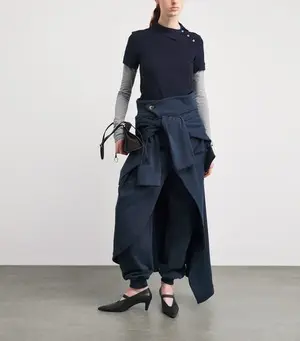 A.W.A.K.E. Mode Cotton-jersey Sweatpants With Attached Skirt
