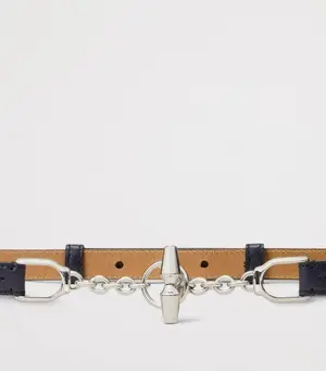 Ralph Lauren Grained Leather Toggle Skinny Belt