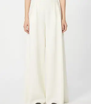 Max Mara Wool Knitted Wide-leg Trousers - White
