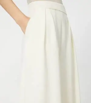 Max Mara Wool Knitted Wide-leg Trousers - White