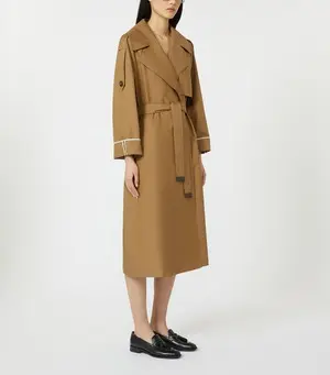 Max Mara Cotton-blend Cape Trench Coat
