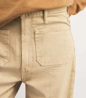 MOTHER Bookie Sneak Bootcut Jeans - Beige