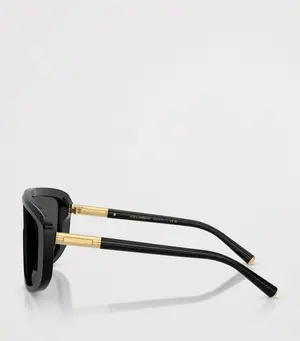 Dolce & Gabbana Acetate Rectangle Sunglasses - Black