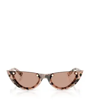 JIMMY CHOO Sunglasses Oval Full Rim - Brown