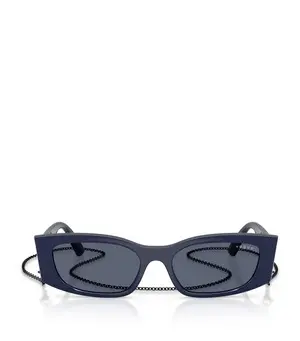 VOGUE Pillow Sunglasses With Chain - Blue