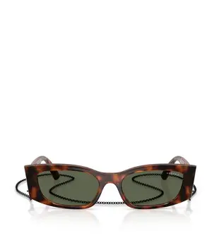 VOGUE Pillow Sunglasses With Chain - Brown