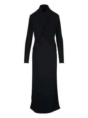 Johanna Ortiz Celestial Silence Twisted Midi Dress - Black