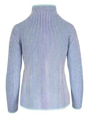 Kinross Cashmere Striped Mock-neck Sweater