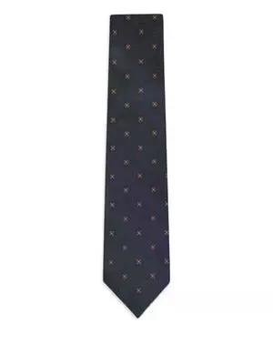 Isaia Floral-pattern Silk Neck Tie