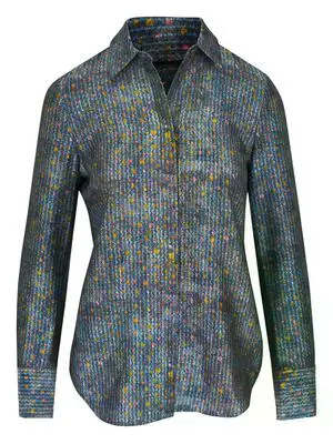 Lafayette 148 New York Patterned Button-up Shirt