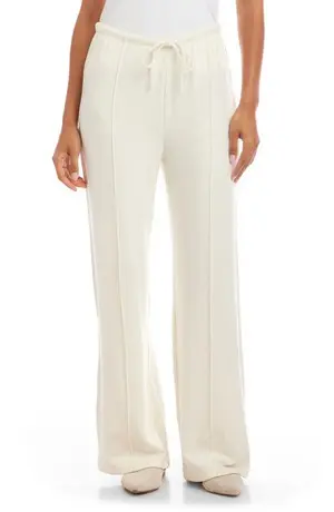 Karen Kane Drawstring Pintuck Sweatpants - Cream