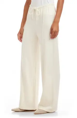 Karen Kane Drawstring Pintuck Sweatpants - Cream