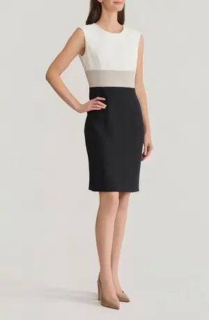 KASPER Colorblock Sheath Dress
