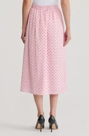 KASPER Pleated Polka Dot Skirt