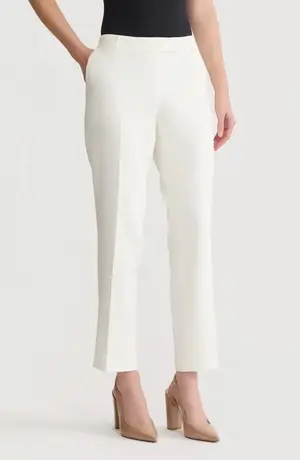 KASPER Flat Front Straight Leg Trousers