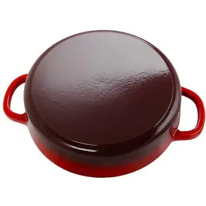 CROCK-POT Enameled Cast Iron 5 Quart Round Braiser Pan With Self Basting Lid - Red