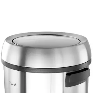 ELAMA Large 17 Gallon Swing Lid Stainless Steel Cylindrical Trash Bin