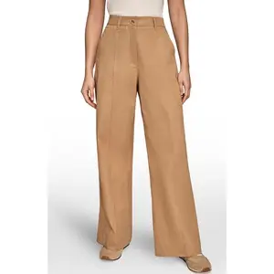 Donna Karan New York Pintuck High-waist Wide-leg Pants - Fawn