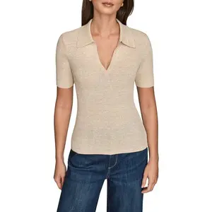 Donna Karan New York Metallic Collared Sweater