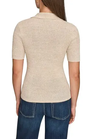 Donna Karan New York Metallic Collared Sweater