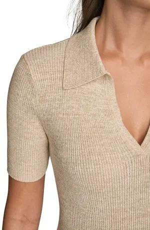 Donna Karan New York Metallic Collared Sweater
