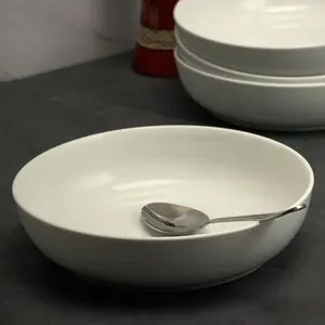 GIBSON HOME Extra Wide 8.5 In. Stoneware Dinner And Serving Bowls