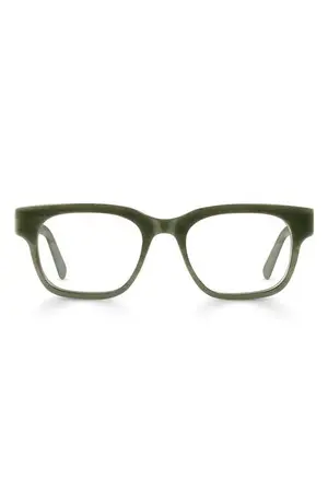 Eyebobs Rectangular Blue Light Blocking Readers - Army Green/marble Layer