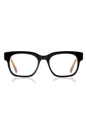 Eyebobs Rectangular Blue Light Blocking Readers - Milky Black/grey/amber
