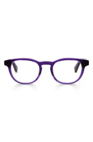 Eyebobs Clearly 46mm Round Reading Glasses - Electric Purple Crystal