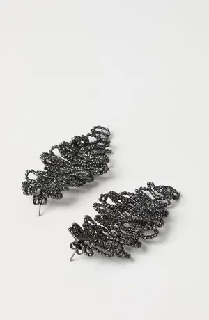 Brunello Cucinelli Sculptured Leaf Earrings
