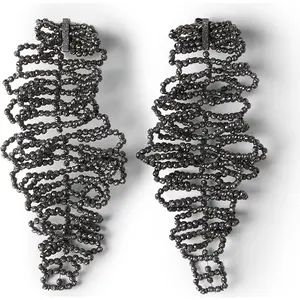 Brunello Cucinelli Sculptured Leaf Earrings - Lignite Grey