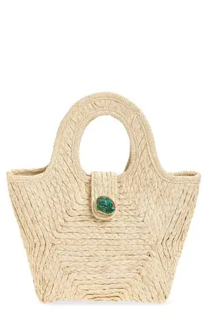 Pamela Munson The Petite Lulu Raffia Shoulder Bag - Natural